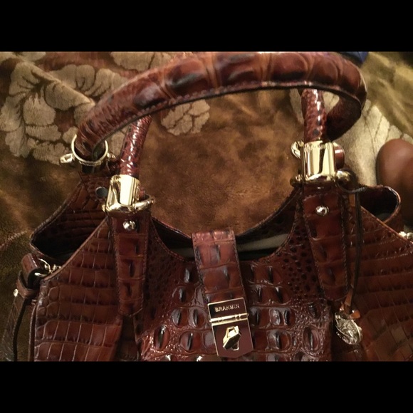 Brahmin | Bags | Brahmin Elisa Large Embossed Leather Handbag Pecan ...